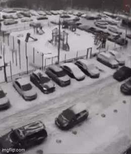 Parking A Front Wheel Drive Car On Ice Using The Handbrake and Reverse ...