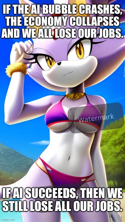 Blaze The Cat - Cute Purple Bikini - Imgflip