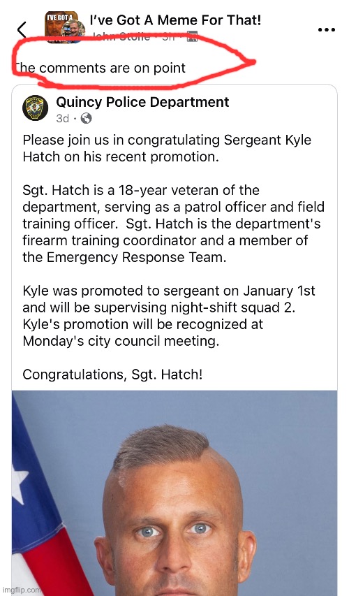Congratulations Sgt. Hatch! *need a laugh these days?* We have a new ...