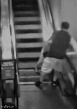 Alcohol Vs Escalator = Indignity ! - Imgflip