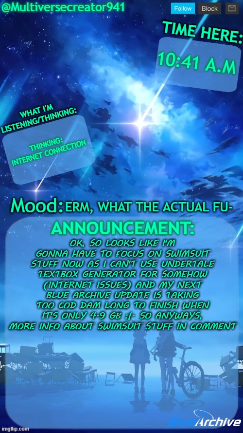 Multiversecreator941's RE-Announcement Template (Blue Archive) - Imgflip