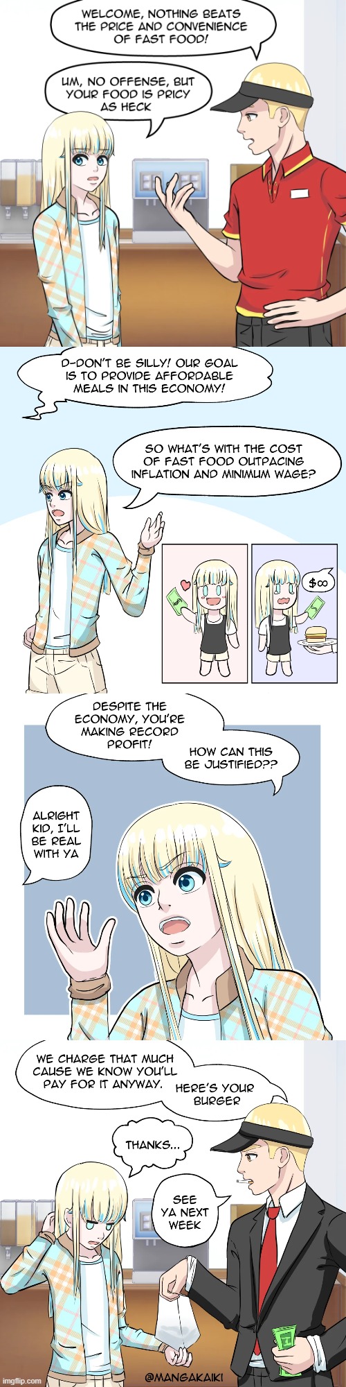 Image tagged in fast food,expensive,inflation,minimum wage,burger,oof ...