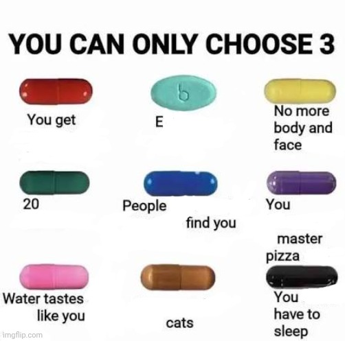 you can only choose 3 - Imgflip