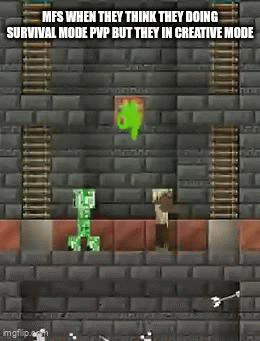 someone forgot to change to survival mode - Imgflip