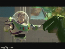Hey buzz what does that button do? | image tagged in gifs,buzz ...