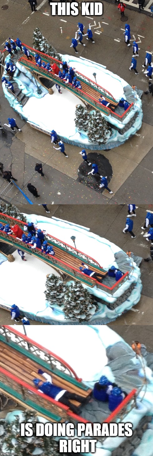 This kid knows how to do parades right - Imgflip