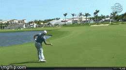 Rory McIlroy second round club toss into water - Imgflip