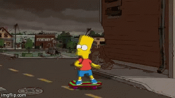Bart Simpson Skateboard Gif Simpsons Bart Get Bent Button SB3310
