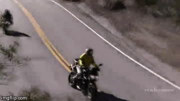 Rider Thrown Over Guardrail - Imgflip