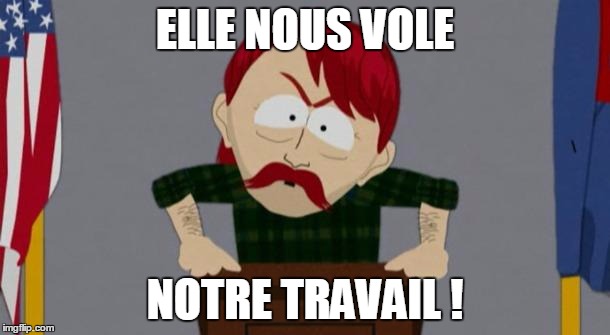 They took our jobs stance (South Park) - Imgflip