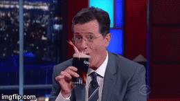 Colbert tasting Guinness with fish - Imgflip
