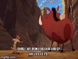 The Lion King 1/2: Timon and Pumba "Shall we run for our lives?" "Oh ...