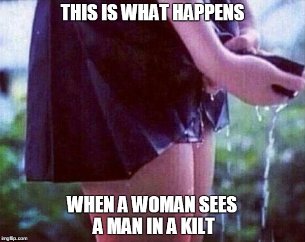 Image tagged in how women react to kilts - Imgflip